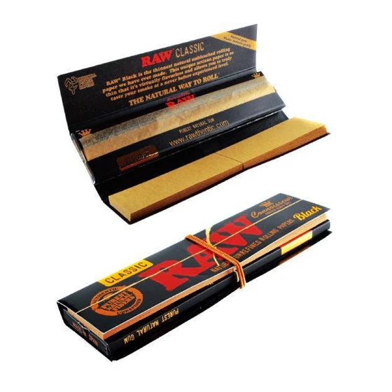 RAW CLASSIC BLACK KING SIZE SLIME + TIPS 32 PCS – MR VAPE