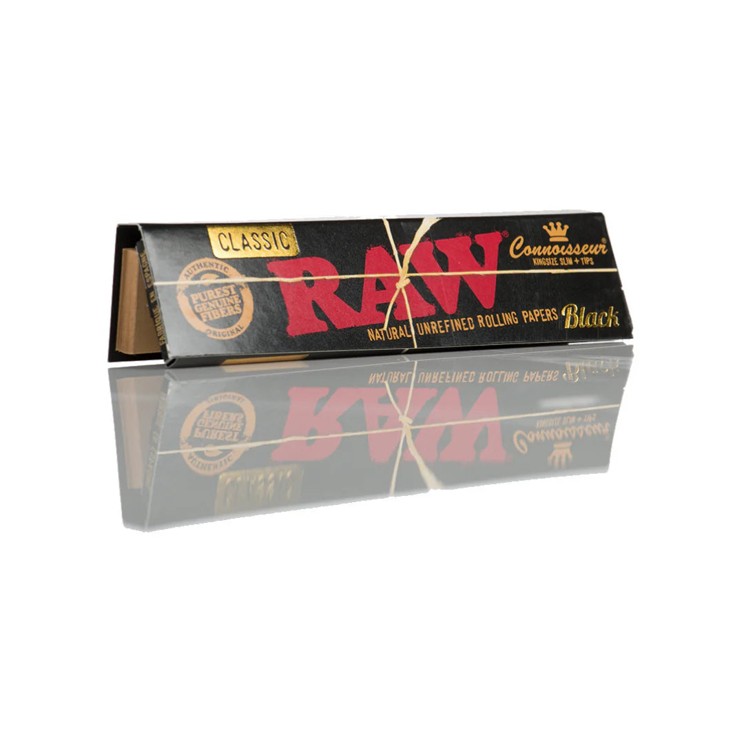 RAW CLASSIC BLACK KING SIZE SLIME + TIPS 32 PCS – MR VAPE